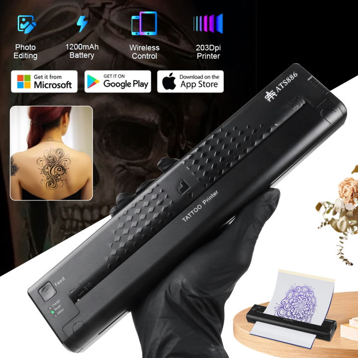 ATS886 Professional Portable Tattoo Transfer Printer Machine Kit ...