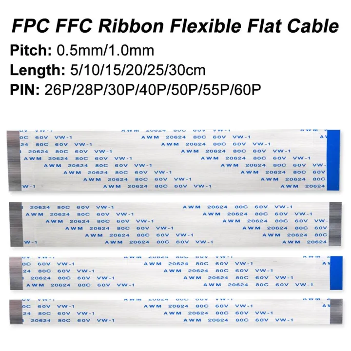10PCS A-Type B-Type FPC FFC Ribbon Flexible Flat Cable 26P 28P 30P 40P ...