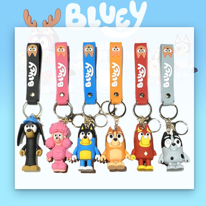 Bluey Bingo Keychain Gifts Creative Cartoon Bluey Family Cartoon Dog ...