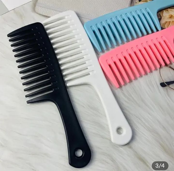Wide Tooth Hair Comb Heat Resistant Woman Wet Hook Curly Hair | Daraz.pk