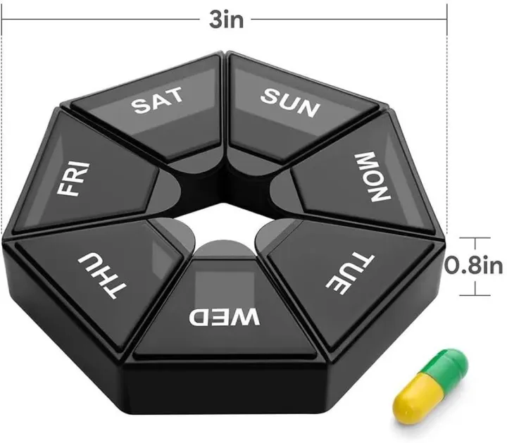 Portable 7 Days Mini Pill Box, Medication Box, Healthy Medicine Box ...