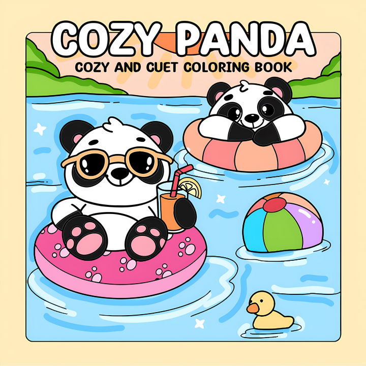 COZY PANDA Bold-easy Patterns Coloring Book for Adults Cute Drawing ...