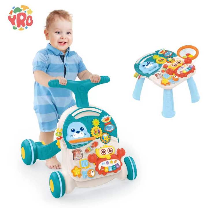 2 in 1 Walker and Active Table for Babies Colorful Playful Helpful Baby ...
