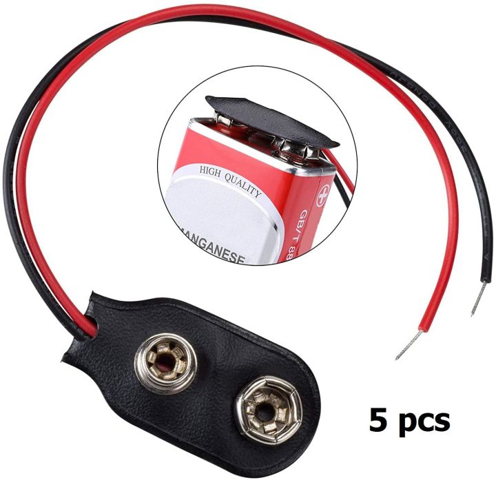 5PCS 9V Battery Clip Snap Connector | Daraz.lk
