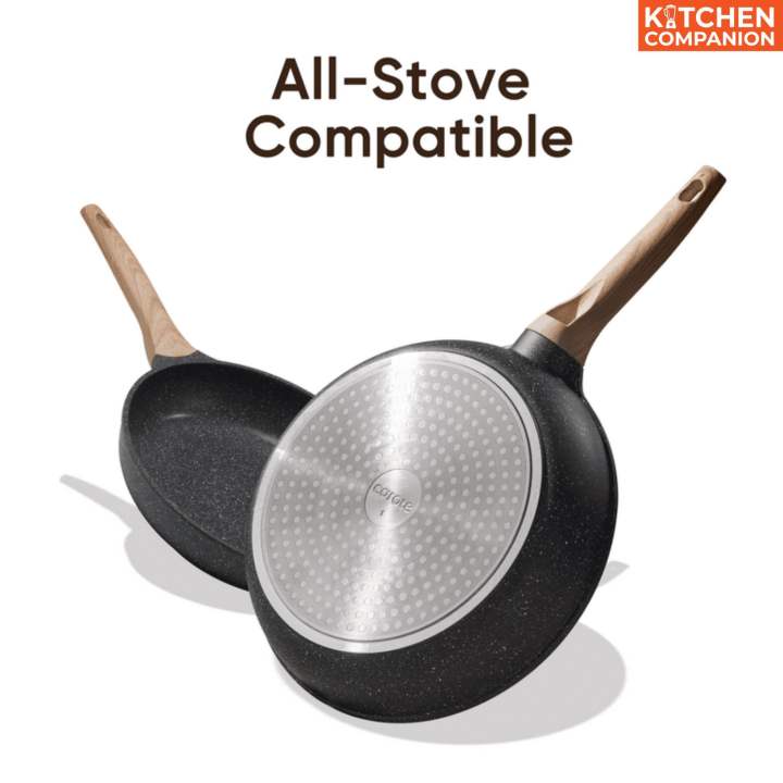 Non-Stick Frying Pan| 26cm | Home Chef | Granite Coating & Wood-Look ...