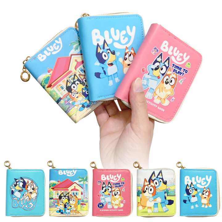 5 Styles Bluey Bingo Anime Wallet Coin Purse PU Leather Material ...