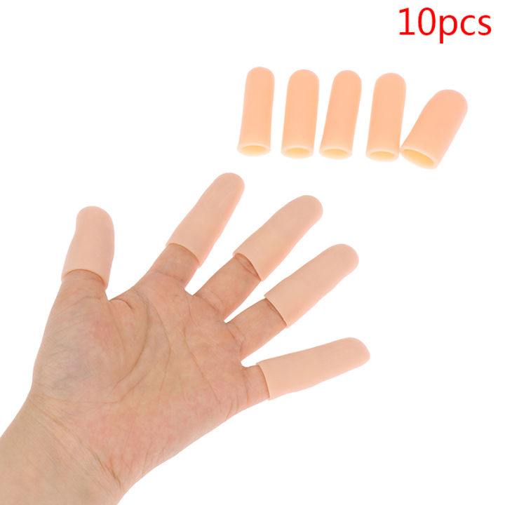 10Pcs Silicone Gel Tube Hand Bandage Finger Protector Anti-cut Heat ...