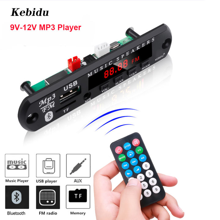 9V-12V MP3 WAV Decoder Board Car Audio Module Support USB TF Card AUX ...