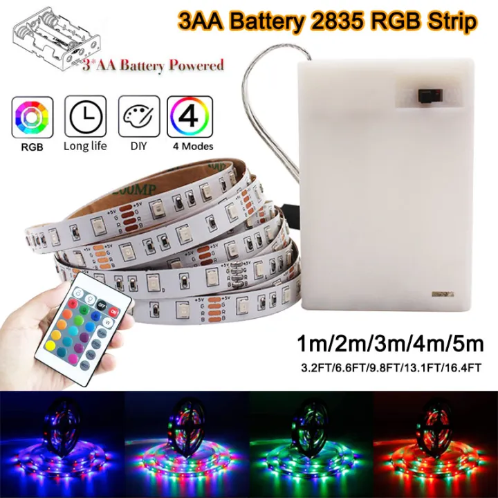 60led/m 3AA Battery 5V LED Strip 2835 DC LED Lights Flexible 1M 2M 3M ...