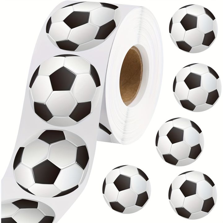500pcs/roll Self-Adhesive Football Stickers Soccer Theme Decorations ...