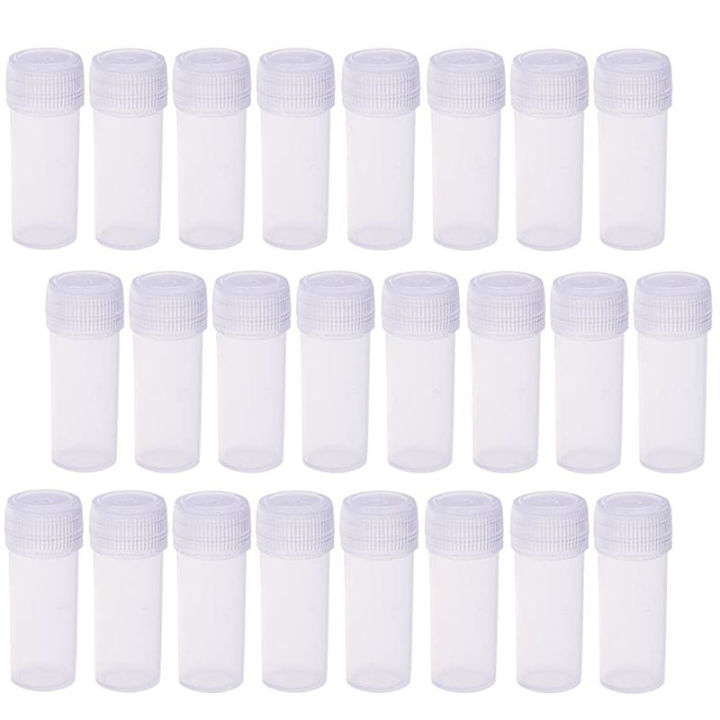 100Pcs 5ml Plastic Test Tubes Sample Vial Powder Craft Bottles Small ...