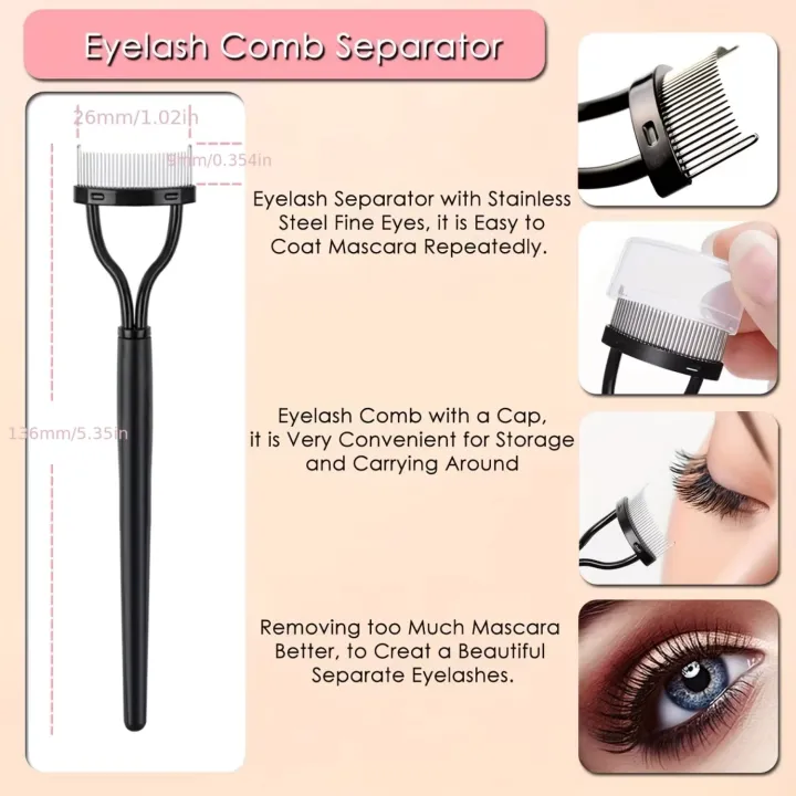 Eyelash Curler Comb Stainless Steel Teeth – Beauty Makeup Tool for ...
