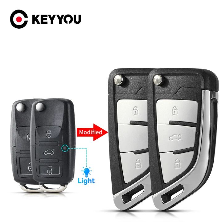 KEYYOU Modified 2 3 Buttons Remote Flip Folding Car Key Shell For VW ...