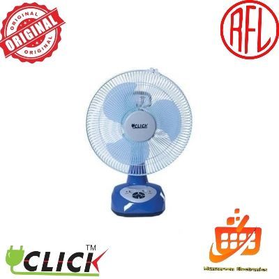 Click Rechargeable Table Fan 12" Blue | Daraz.com.bd