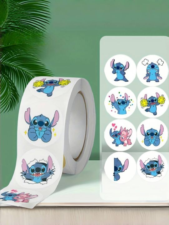 500pcs Kawaii Stitch Diy Stickers Anime Seal Label Decorative Cartoon ...