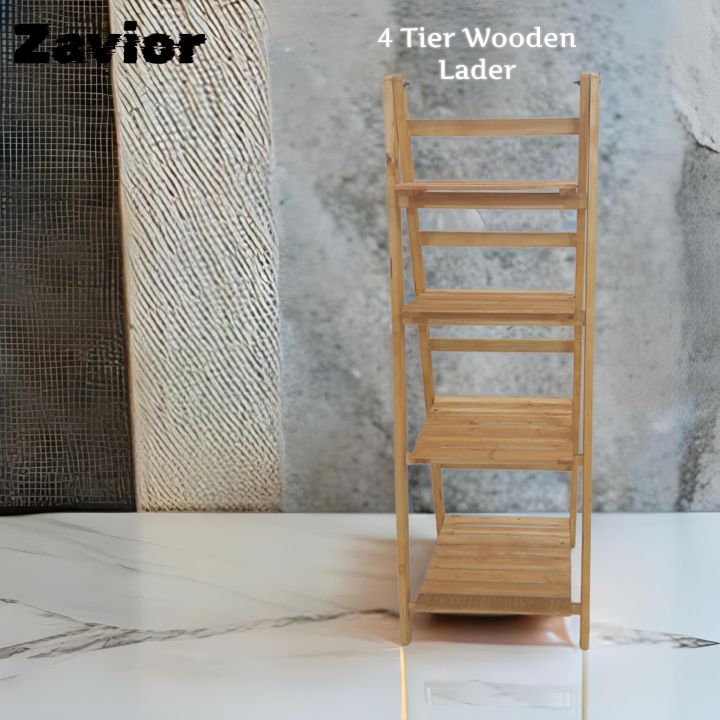 4 tier steps Shelfs Shelves She Wooden Ladder 4 tier steps Folding Book ...