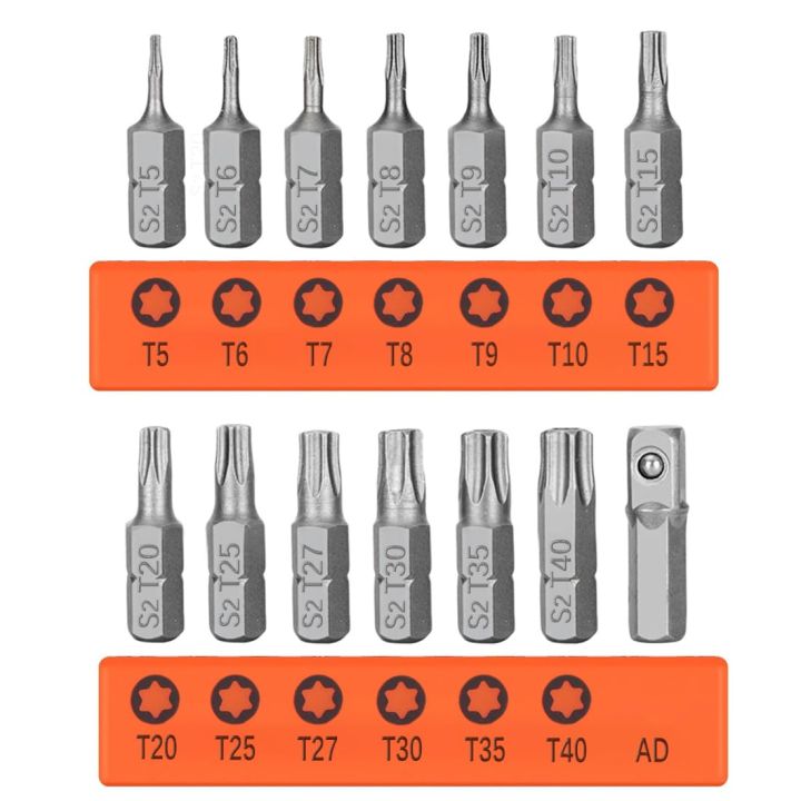 Torx Screwdriver Bits 14pcs T5 to T40 1/4 Inch Hex Shank for Electric ...