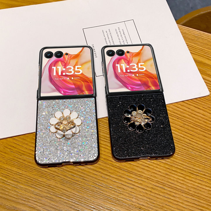 Luxury Sparkling Starlight Sparkling Flower Ring Buckle Phone Case ...