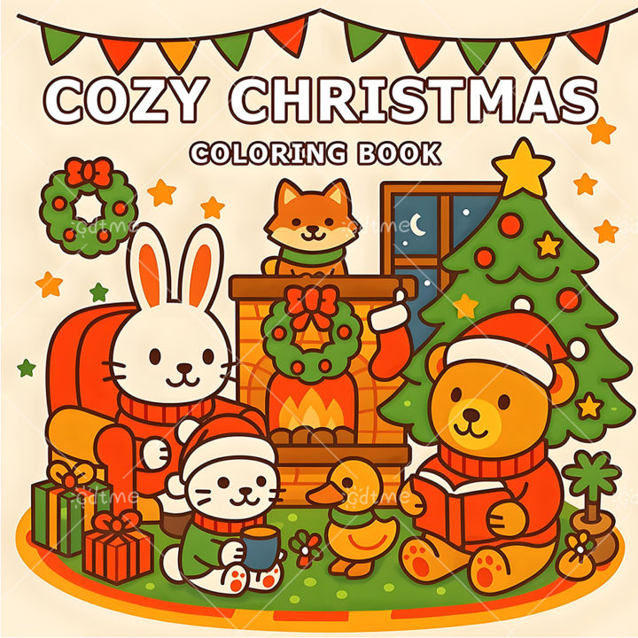 COZY CHRISTMAS Coloring Book for Adults Featuring Cartoon Bold-easy ...