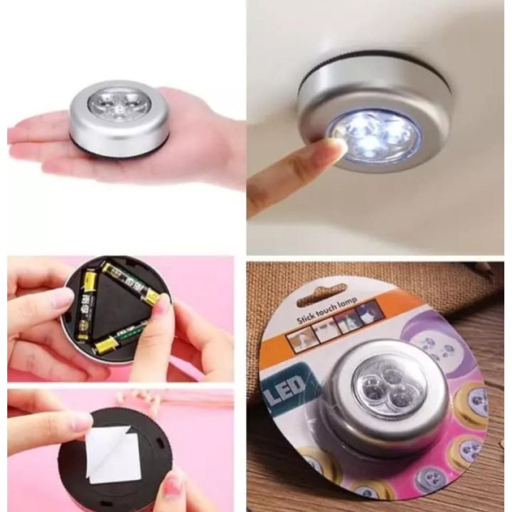 "Battery-Powered Wireless Night Light Stick Tap Touch Lamp Stick-on ...