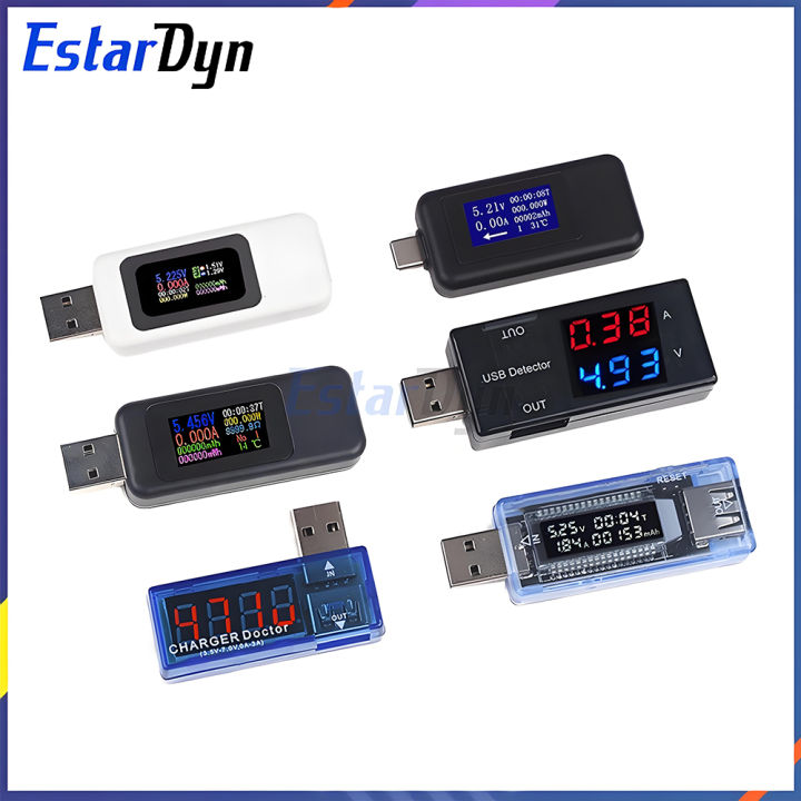 USB Voltage Current Meter Monitor 3.5" LCD Display 0-30V 0-5A Power ...