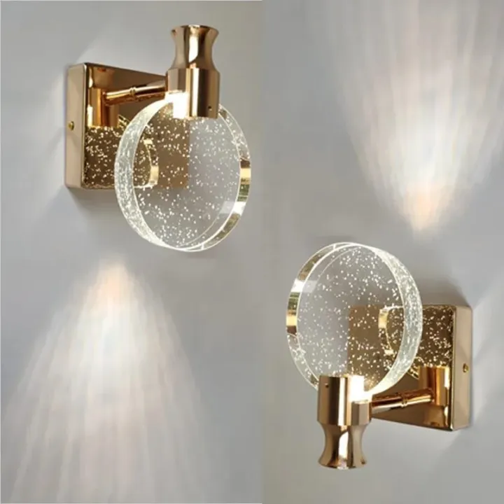 Crystal Wall Lamp LED Modern Lighting Luxury Glass Gold | Daraz.pk