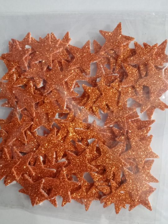 Glitter fomic sheet stars stickers / ( pack of 50/100 stars) / 25mm ...