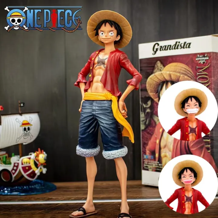 28cm One Piece Monkey D Luffy Anime Figure Toys Confident Smiley Luffy ...