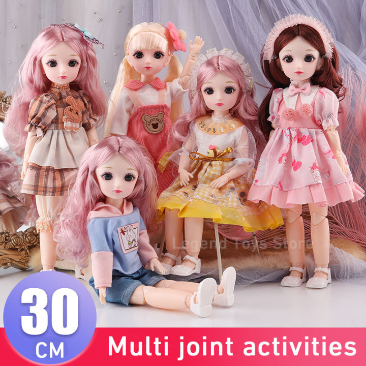 BJD Dolls For Girls 30 CM Anime Hinged Doll with Clothes Blonde Brown ...