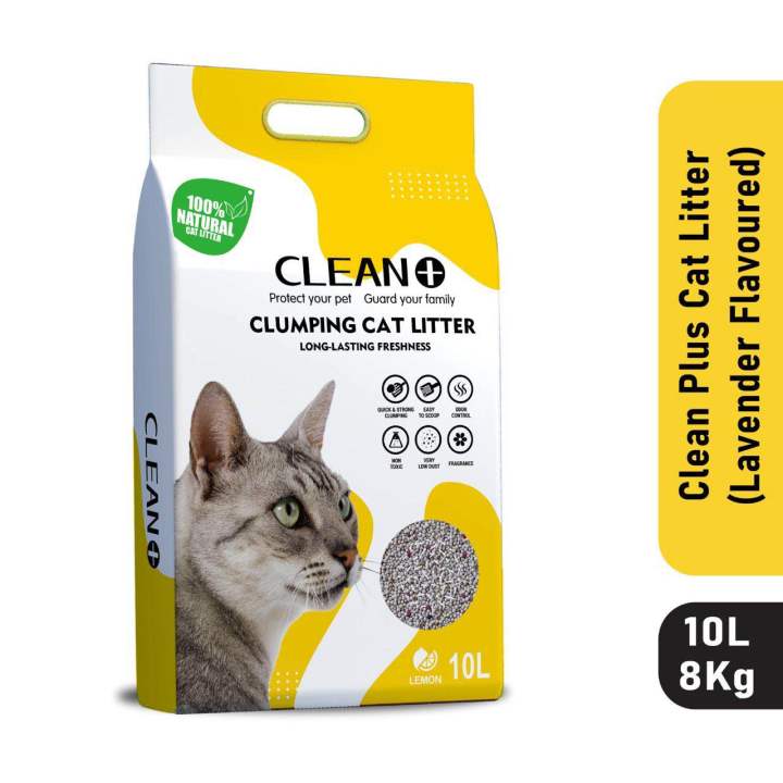 Clean +Zero High Quality Clumping Cat Litter (Lemon Flavored) 8Kg 10L ...