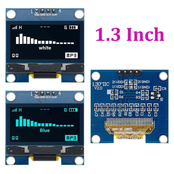 1.3" OLED Display Module White Blue Color Drive Chip SH1106 128X64 1.3 ...