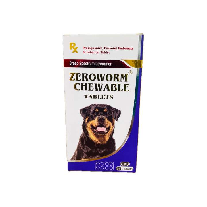 ZEROWORM Chewable Tablets for Dogs to treat worm infestation in dogs ...