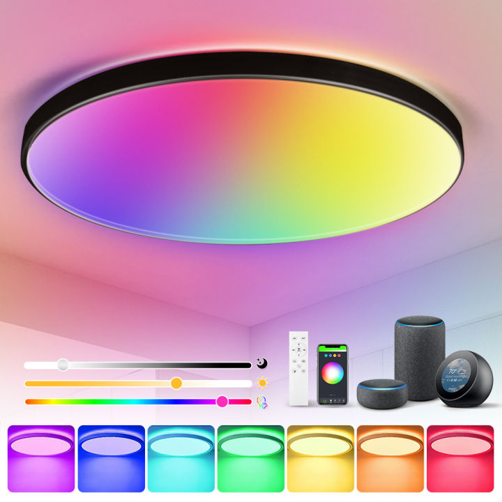 Smart Ceiling Light Remote Dimmable LED Panel Lamp Bluetooth Control ...
