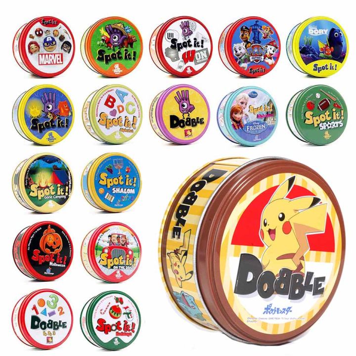 Pokemon Dobble Cards Pikachu Spot It Game Toy with Metal Box Family ...