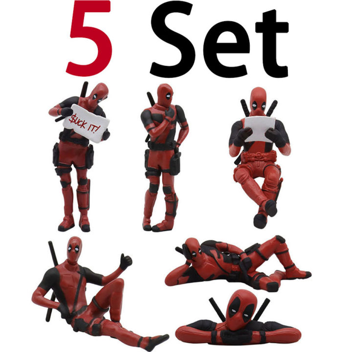 6 Desk Decoration Deadpool Car Home Office 8cm X-MAN Funny Cute Figure ...