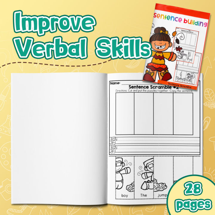 Sentence Building–Cut & Paste Sentence Scramble Workbook: Build ...