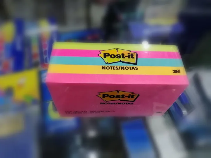 Post it 3m Sticky Notes Neon Colors ( 3x5 ) 500-Sheets | Daraz.pk
