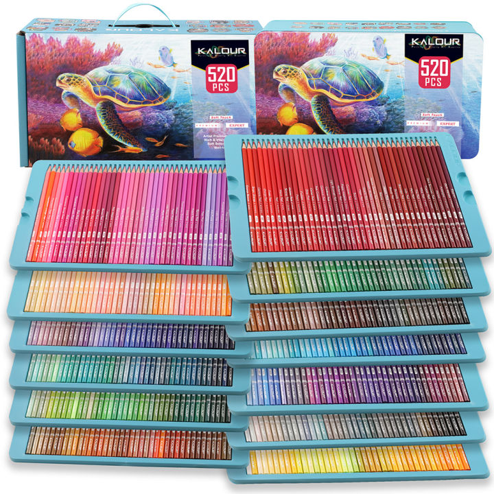 KALOUR Premium Color Pencil 520 Color with iron box | Daraz.com.bd