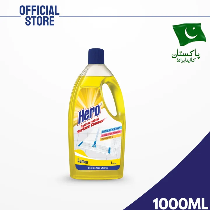 Hero Surface Cleaner (Lemon) 1000ml – Antimicrobial Formula | Daraz.pk