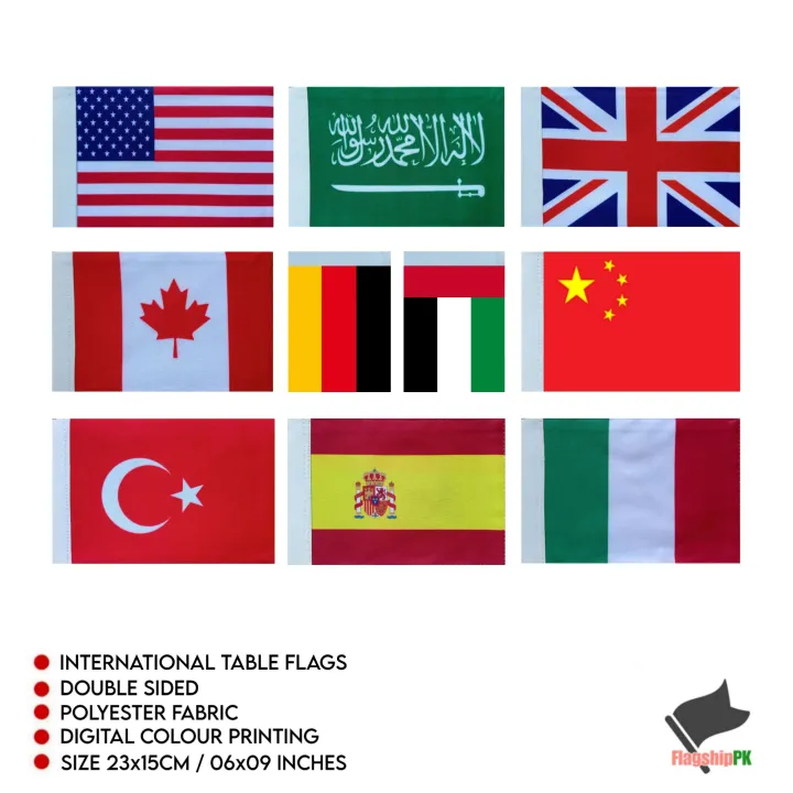 Internatíonal Table Flags - Flag Only - Double Sided Polyester Fabric ...