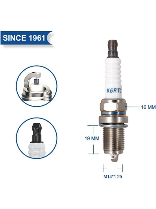K6RTC Spark Plug Replace For Champion RC12YC NGK BKR6ES For Kohler 12 ...