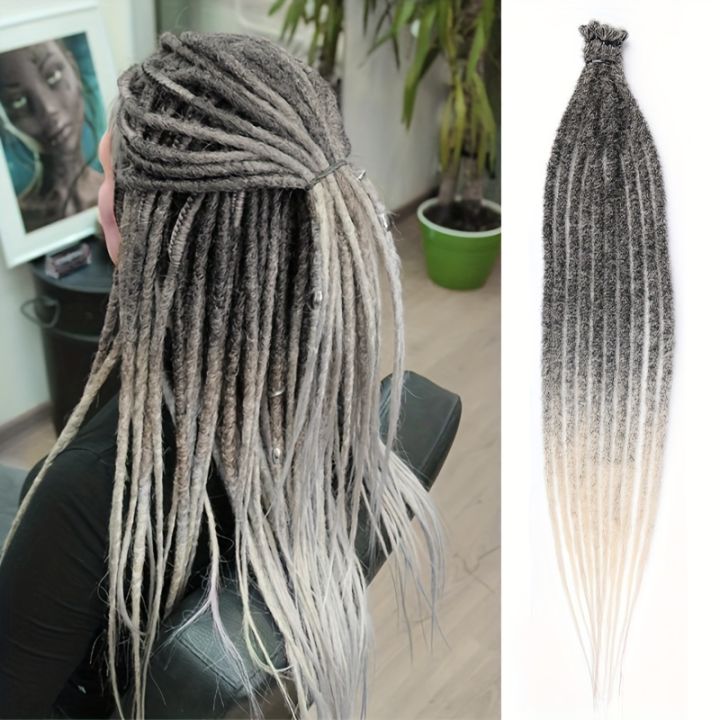 24Inch Dreadlock Extensions Synthetic Loc Extensions 0.6CM 100% Full ...