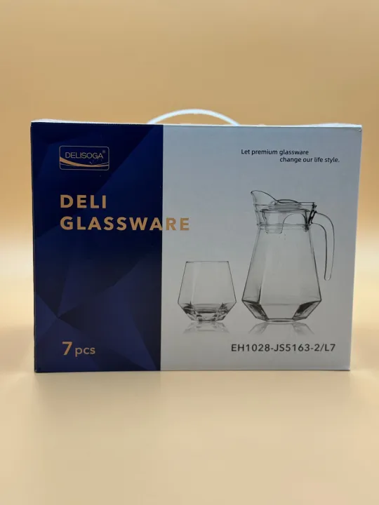 Dimond Glass Water Set, Delisoga Glassware 7 piece WaterSet,.. | Daraz.pk