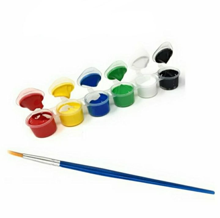 Mini Poster Color 6 Pcs Set with Free Brush | Water-Based Poster Paint ...