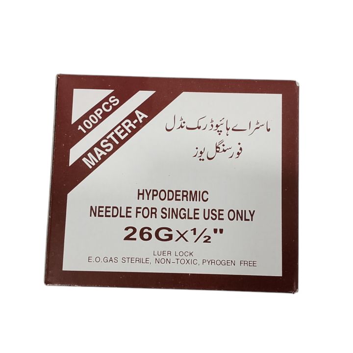 Master 26 G Needle Disposable for Syringe use 100 PCs Box | Daraz.pk
