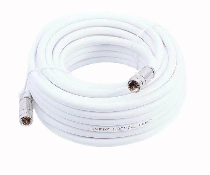 Dialog TV Coaxial RG6 / U Satellite TV Wire Roll - 15 Meters with F ...