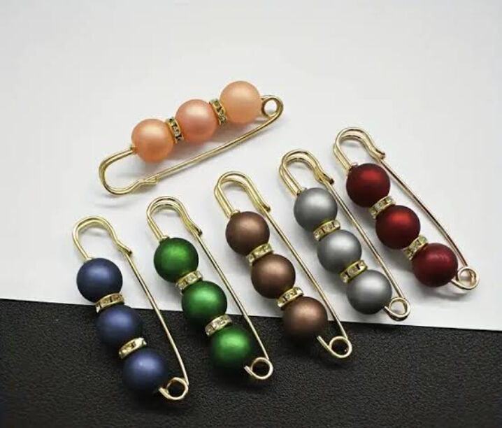 Hijab Pearl Safety Pin for Muslim Women - 6pcs | Daraz.com.bd