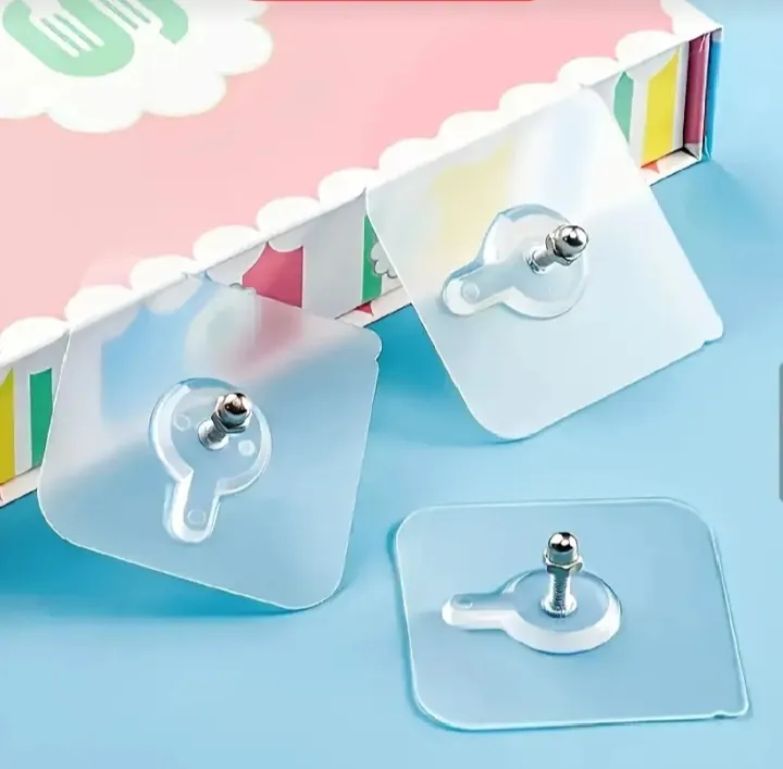 Pack of 1 2 4 5 10 20 PCs Self Adhesive Screw Hook Stickers Heavy Duty ...