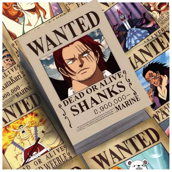 One Piece Wanted Poster Stickers Waterproof Vinyl Decals for Laptop ...