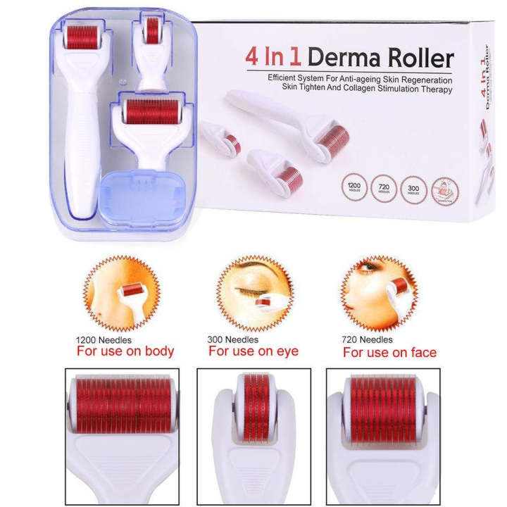4 in 1 Derma Roller System | Skin Regeneration, Anti-Ageing, Scar ...
